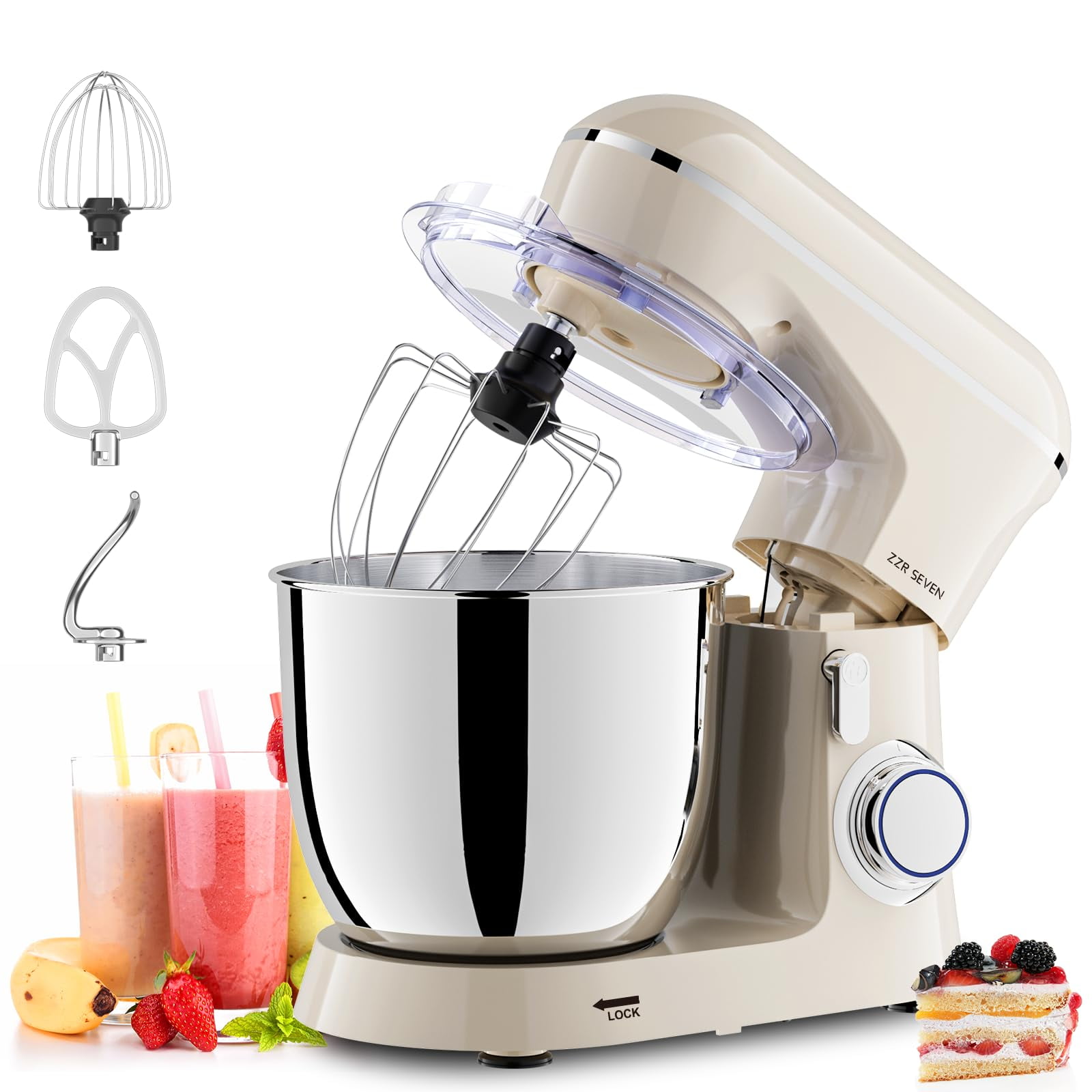 Stand Mixer, Dough Mixer, Bread Mixer, Cake Mixer with Bowl SS 5.5 QT ...