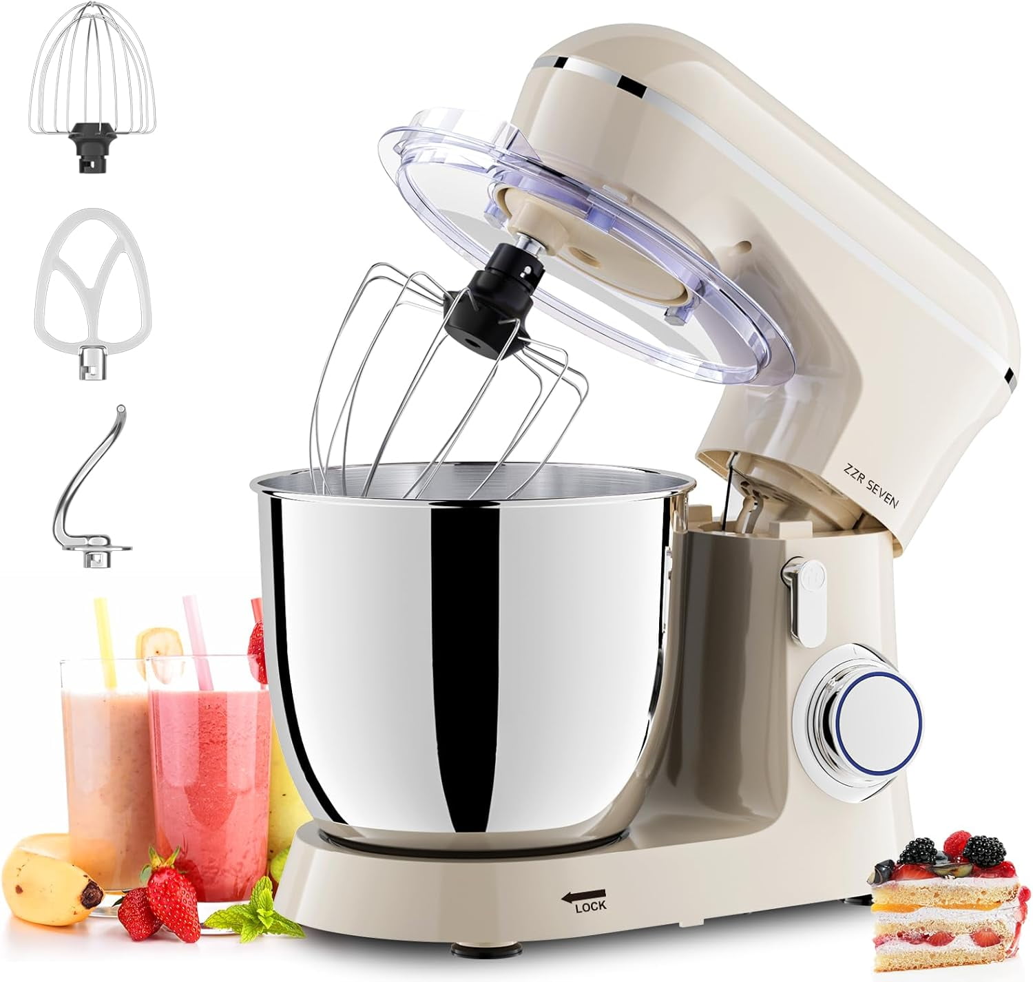 Stand Mixer, Dough Mixer, Bread Mixer, Cake Mixer with Bowl SS 5.5 QT ...