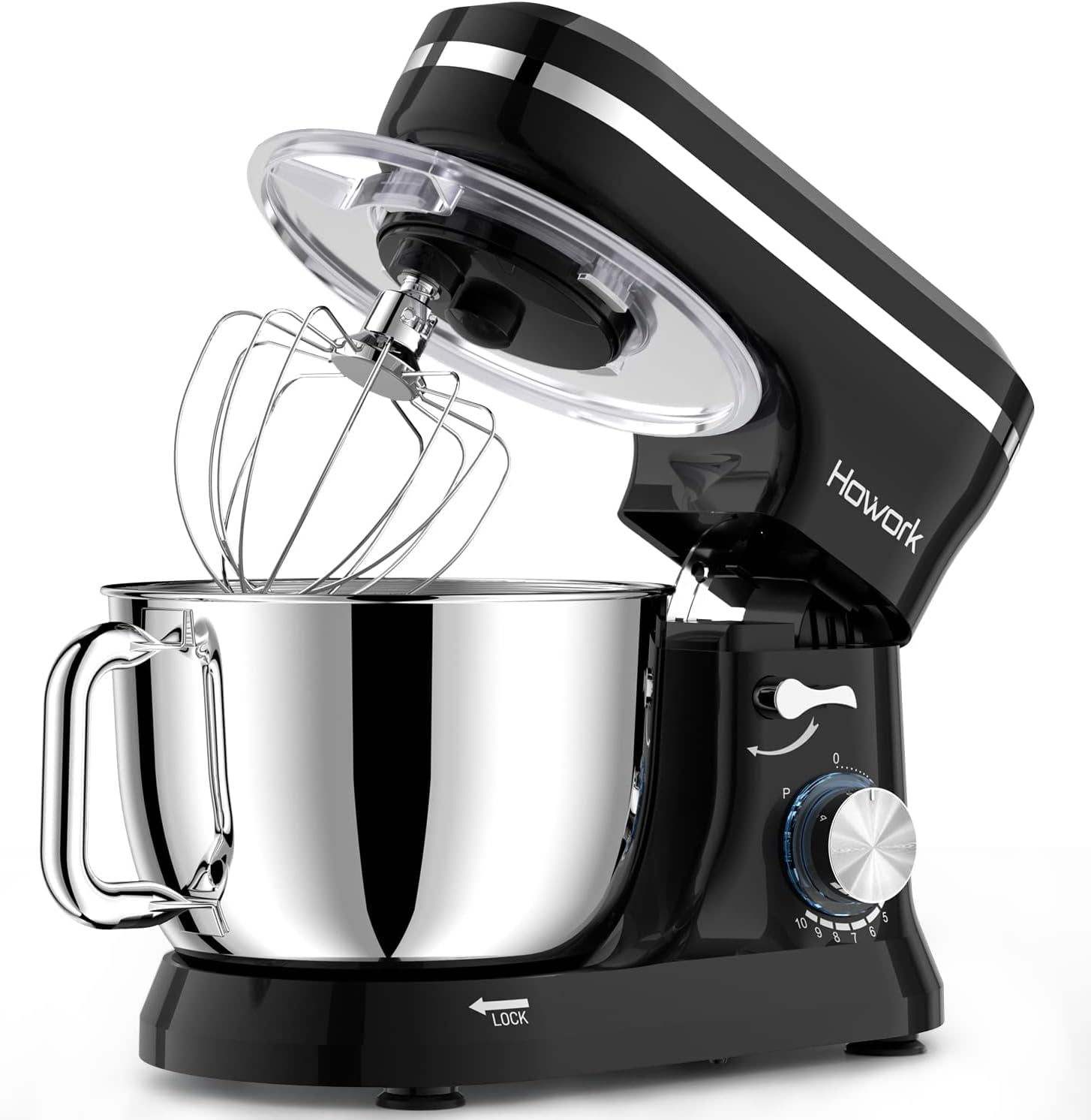 Stand Mixer Electric, 10+p Speeds With 6.5QT Stainless Steel Bowl,Dough ...
