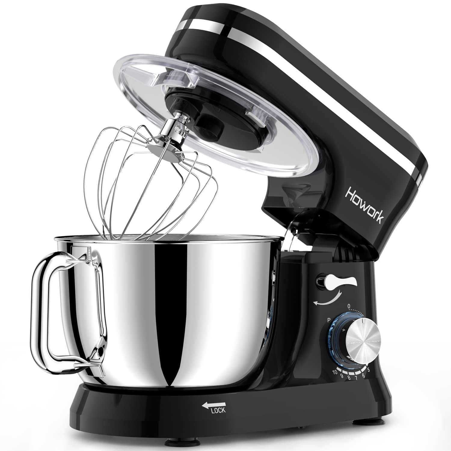 Stand Mixer Electric, 10+p Speeds With 6.5QT Stainless Steel Bowl,Dough ...