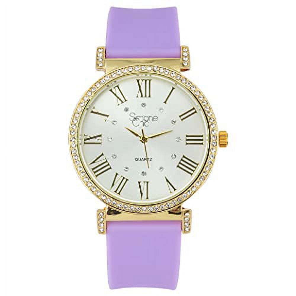 Stand Out Get Noticed! Big Face Ladies Bejeweled Rubber Iced Out ...