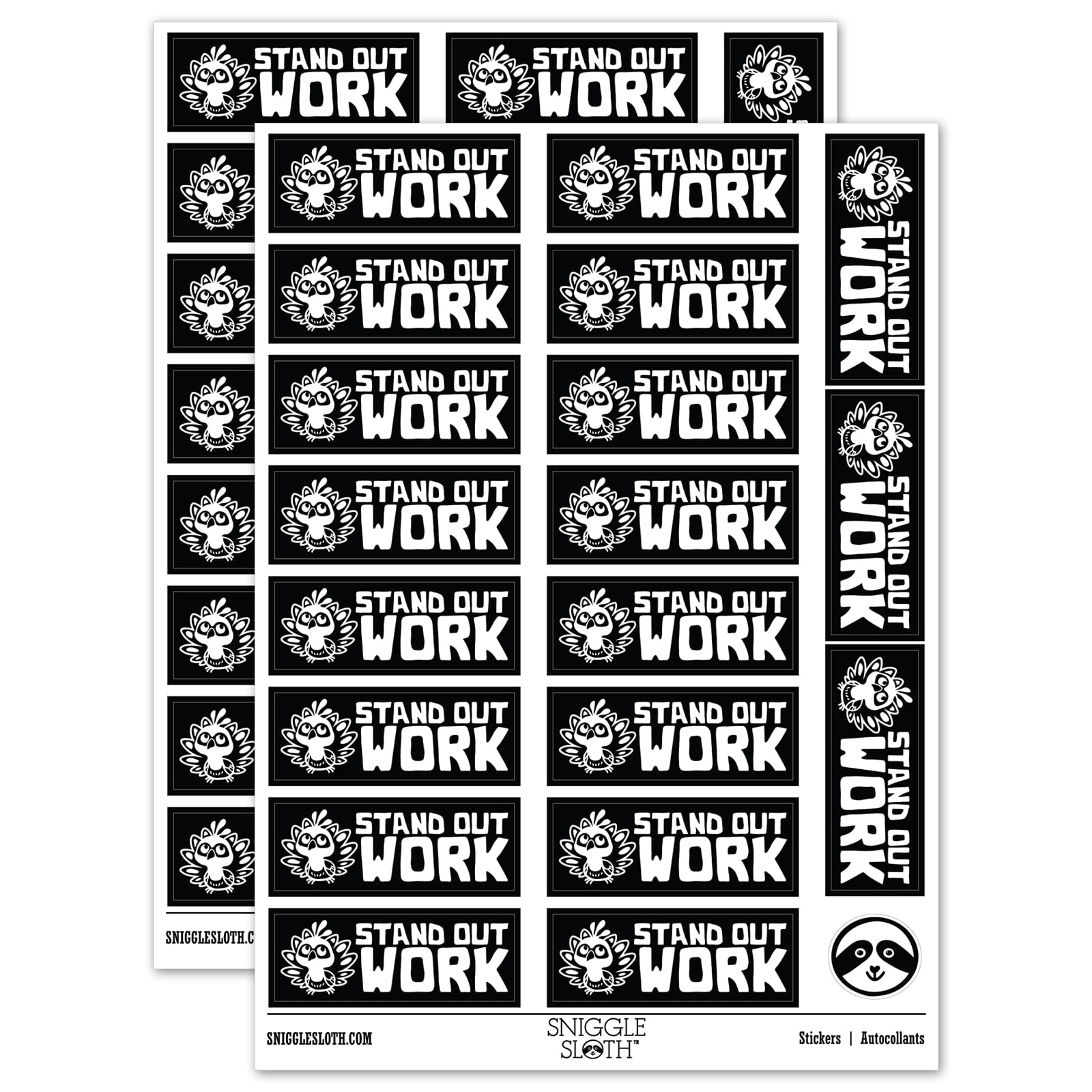 Stand Out Work Peacock Teacher Student School Sticker Set - Black ...