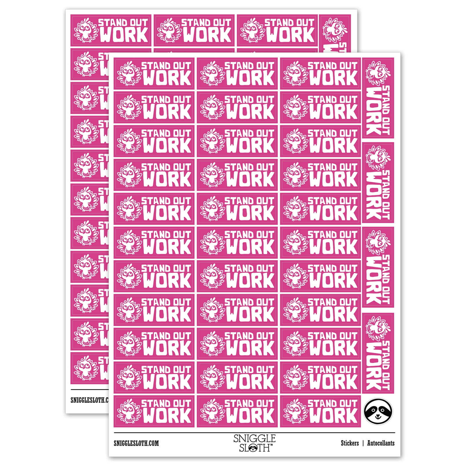 Stand Out Work Peacock Teacher Student School Sticker Set - Hot Pink ...