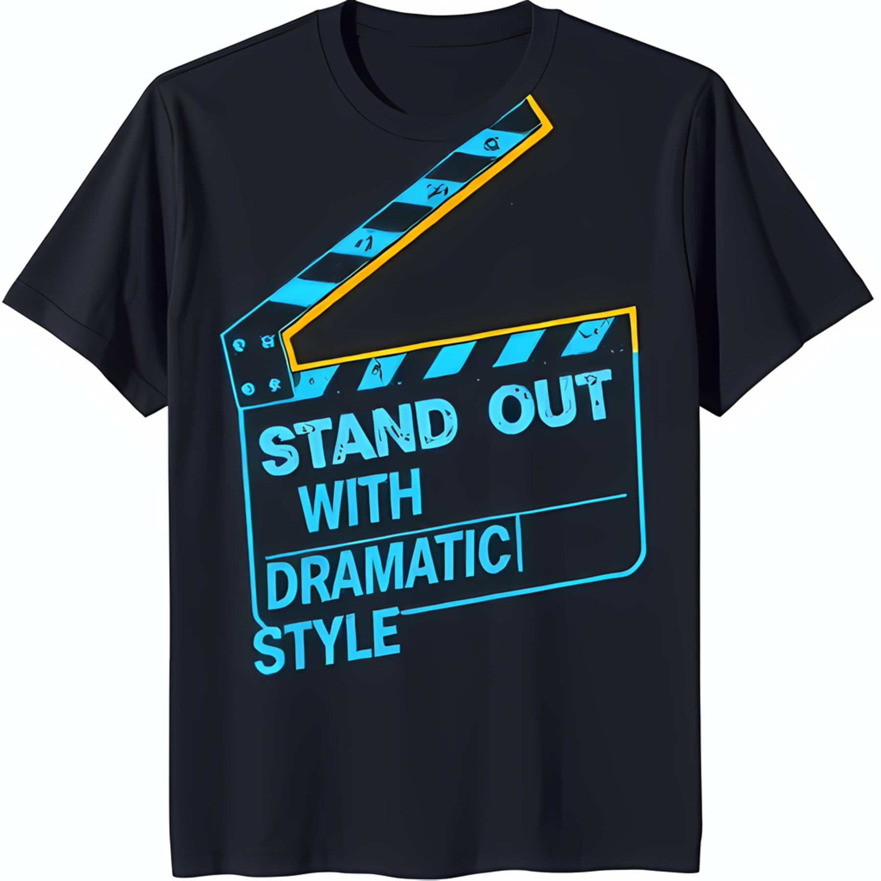 Stand Out with Dramatic Style Black T-Shirt Featuring Vibrant ...