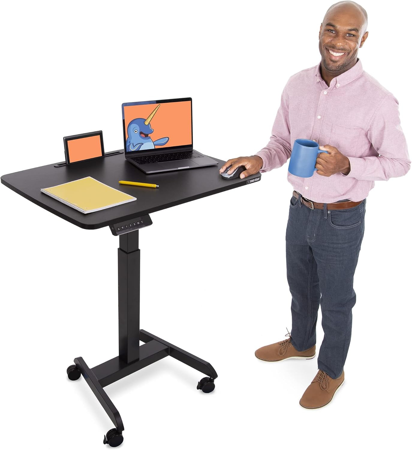 Stand Steady Cruizer Premier Rolling Electric Podium Desk - Height ...