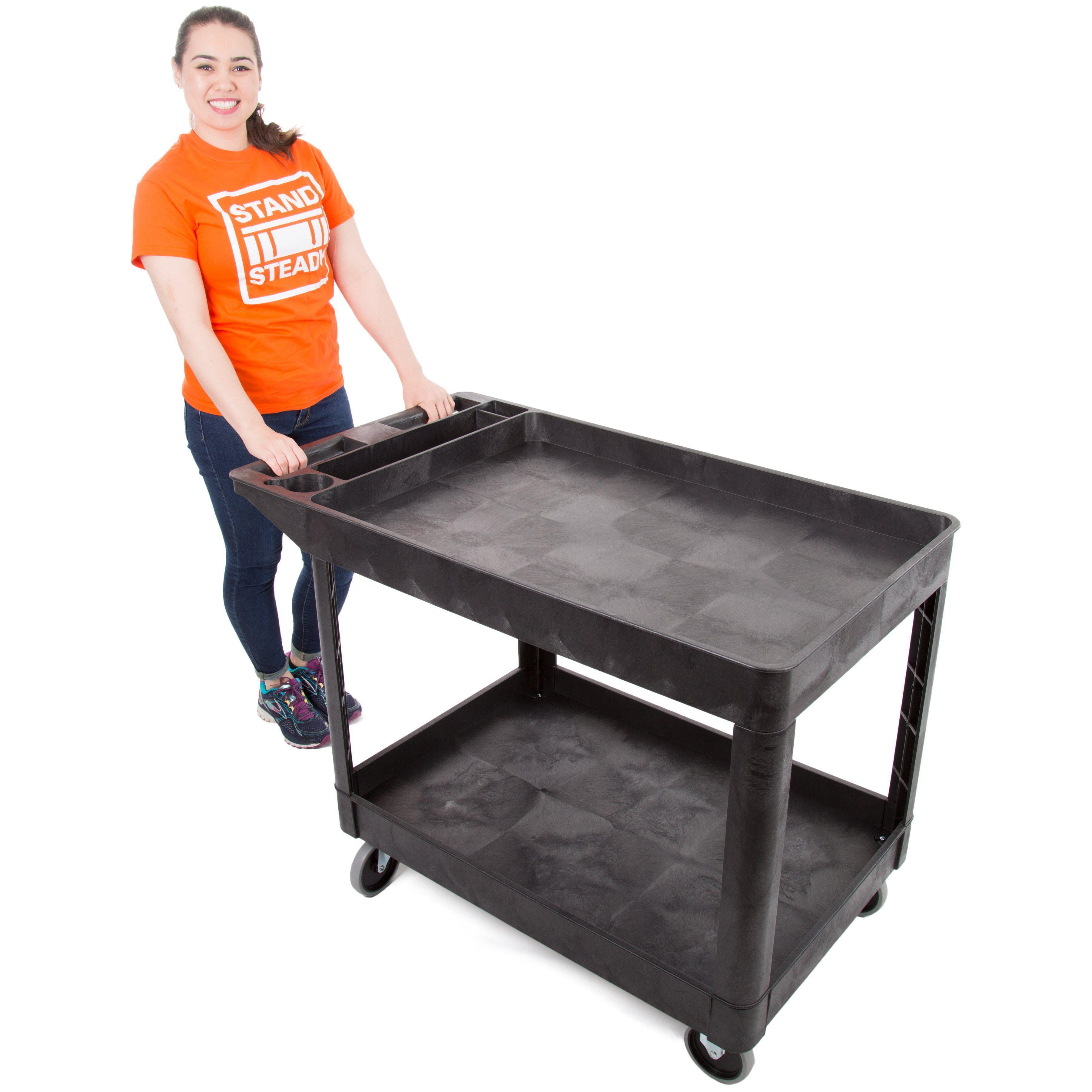 Stand Steady Tubstr Cart - 2-Shelf, 500lbs Capacity, Rolling (45.5x24.5 ...