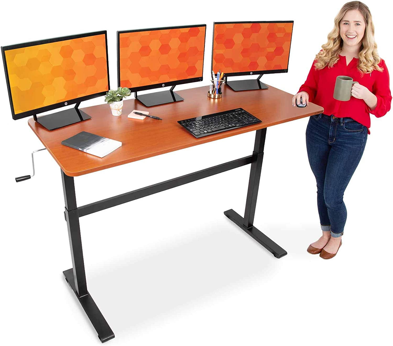Stand Steady Tranzendesk | 55 Inch Standing Desk with Detachable Wheels | Crank Height ...