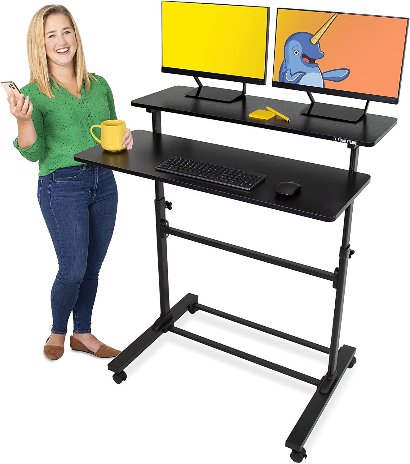 Stand Steady Tranzendesk | Height Adjustable Teacher Desk on Wheels ...