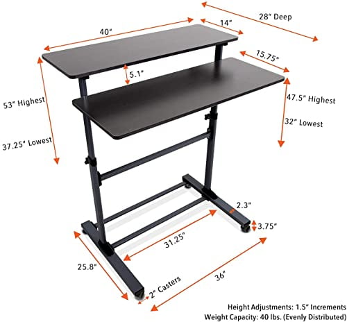 Stand Steady Tranzendesk | Height Adjustable Teacher Desk on Wheels ...