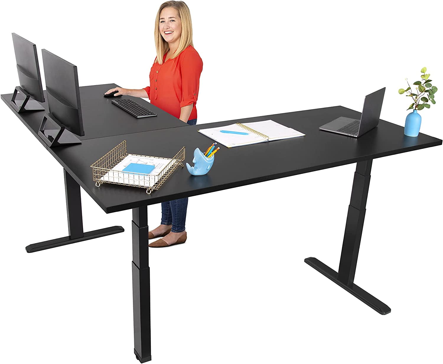 Stand Steady Tranzendesk Power | Extra Large 71" Electric L-Shaped ...