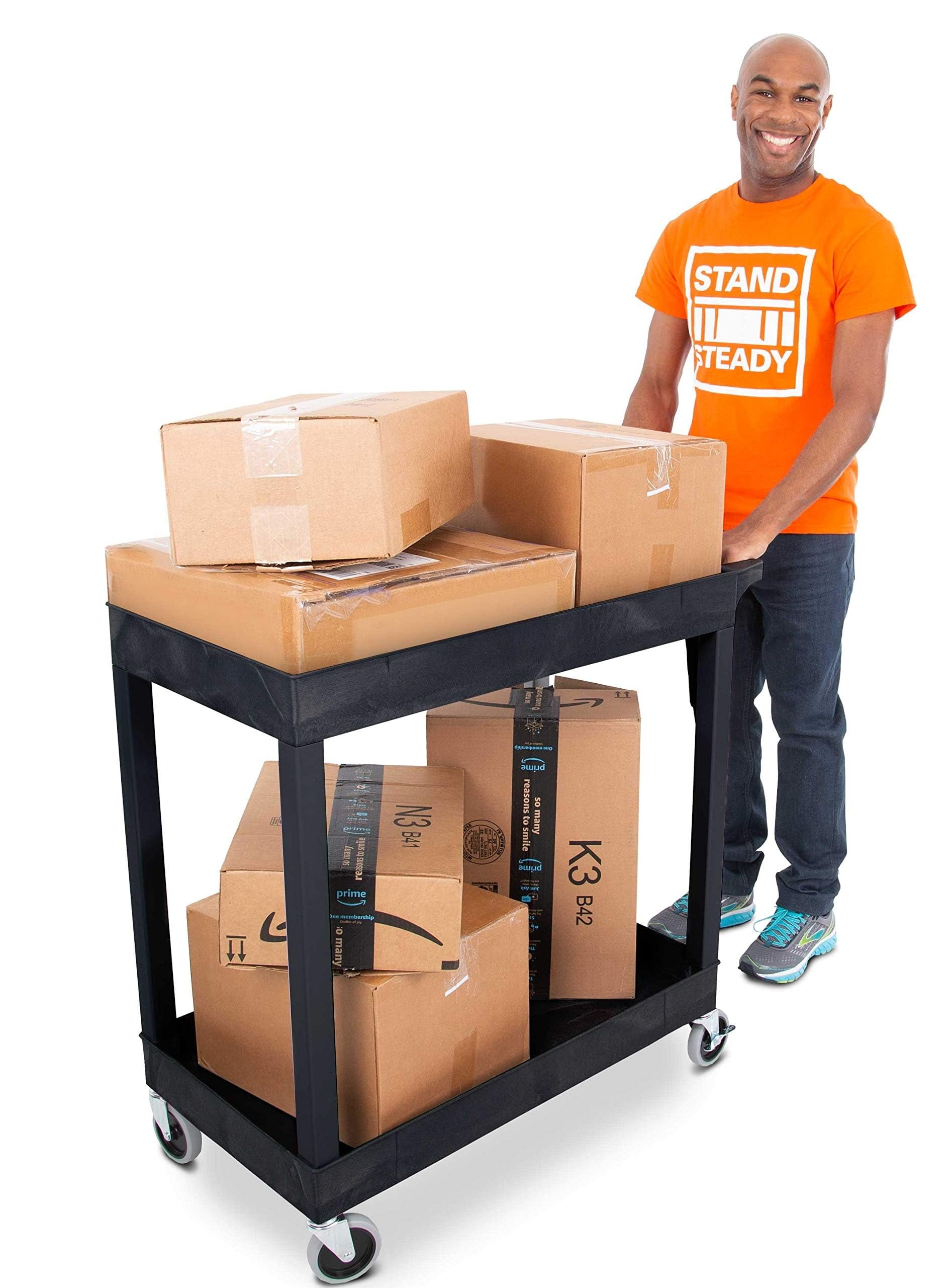 Stand Steady Tubstr 2 Shelf Utility Cart Heavy Duty Storage Cart, 400 ...