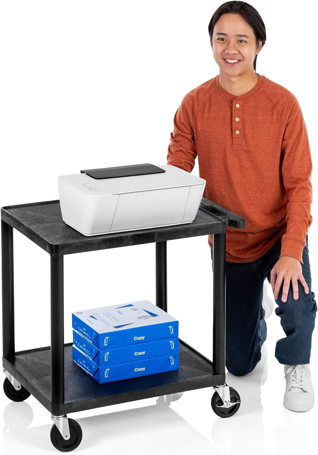 Stand Steady Tubstr Compact 2 Shelf Utility Cart | Made in USA | Easy ...