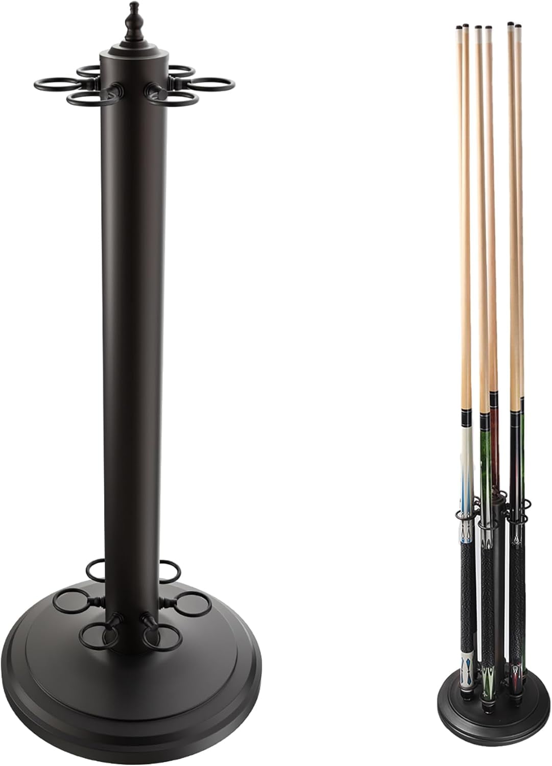 Stand-Style Metal Billiard Pool Cue Rack, Holds 6 Pool Cue Sticks ...