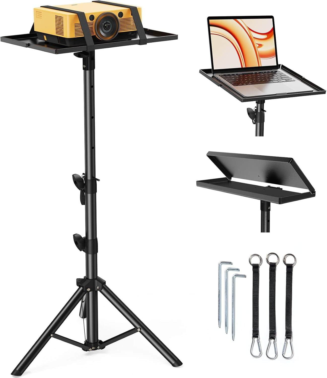Stand Tripod, 21" to 45" Height Adjustable Laptop Stand, Portable Tall ...