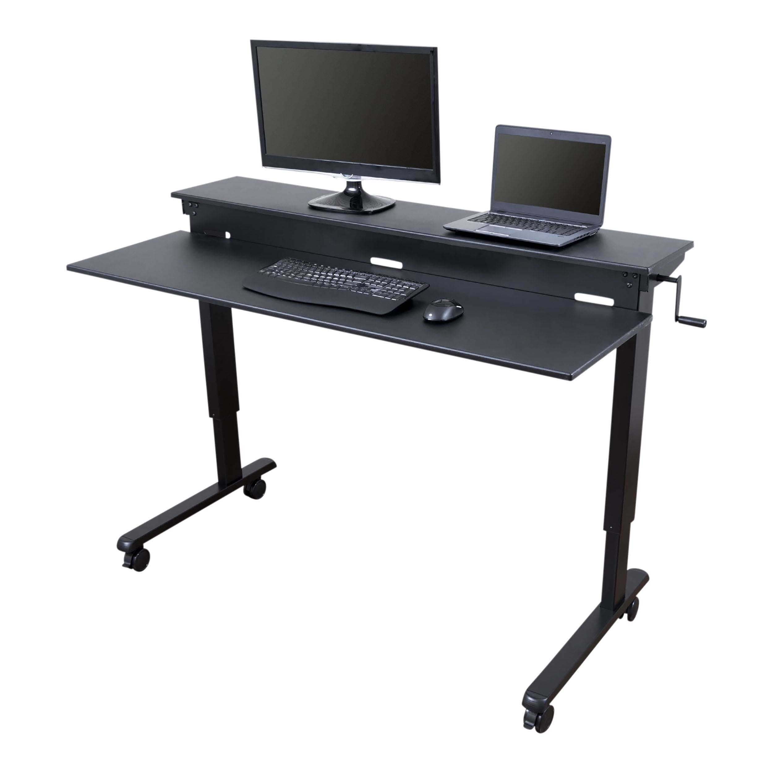 Free Shipping! Stand Up Desk Store Crank Adjustable Two Tier Standing ...