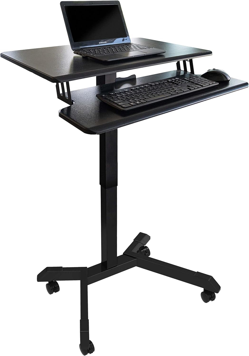 Stand Up Desk Store Pneumatic-Adjustable Two-Tier Compact Standing Desk ...