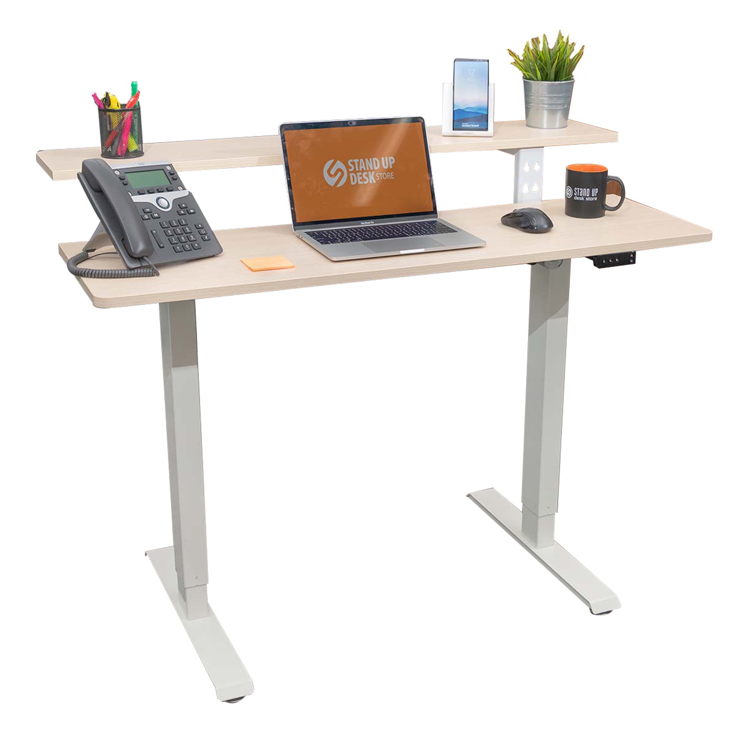 Stand Up Desk Store Programmable Electric Two-Tier Compact Standing ...