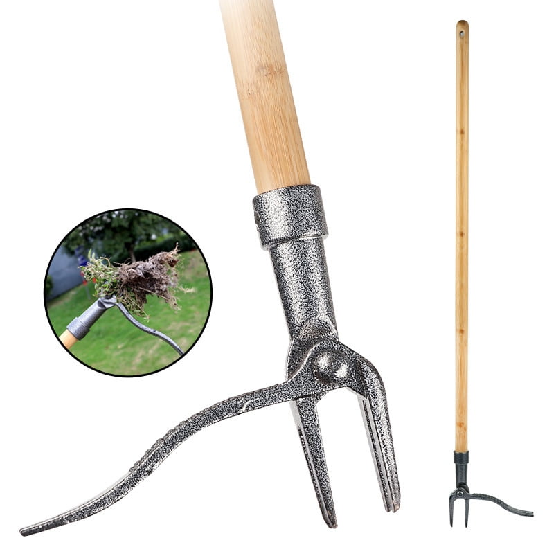 Stand-Up Weed Puller Tool with Long Handle, 45"" Manual Long Handle ...