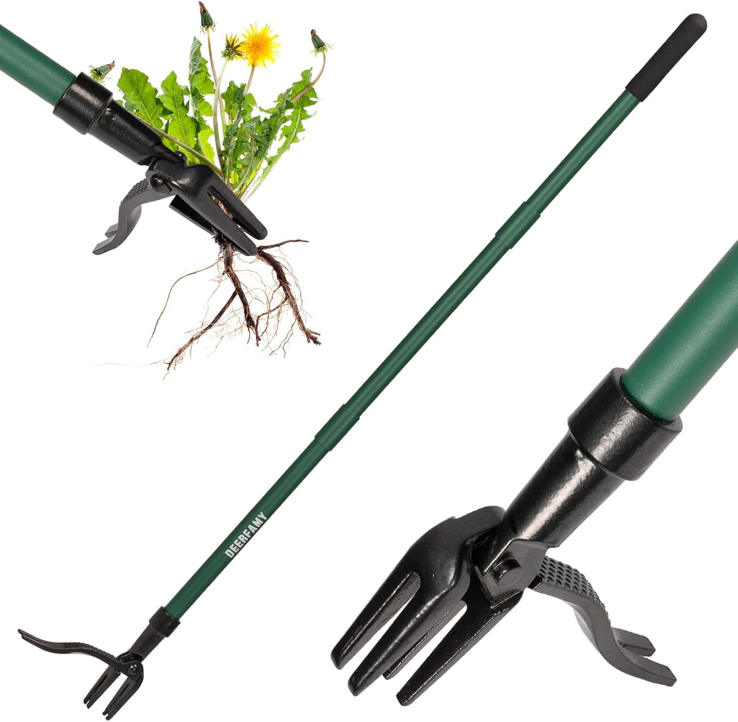 Stand Up Weed Puller Tool with Long Handle, Manual Weeder with 3 ...