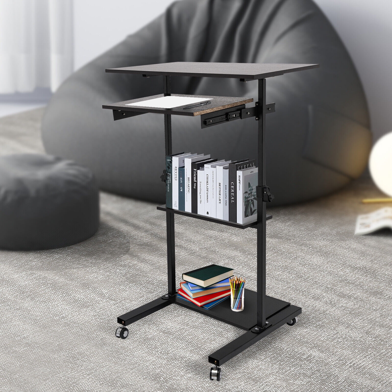 Stand Up Work Station, Mobile Standing Desk, Stand Up Desk Cart ...