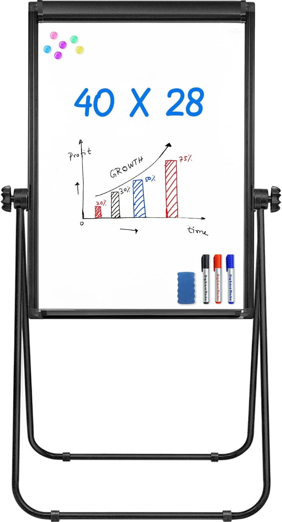 Stand White Board - 40x28 Dry Erase Board Flipchart Board Double Sided ...