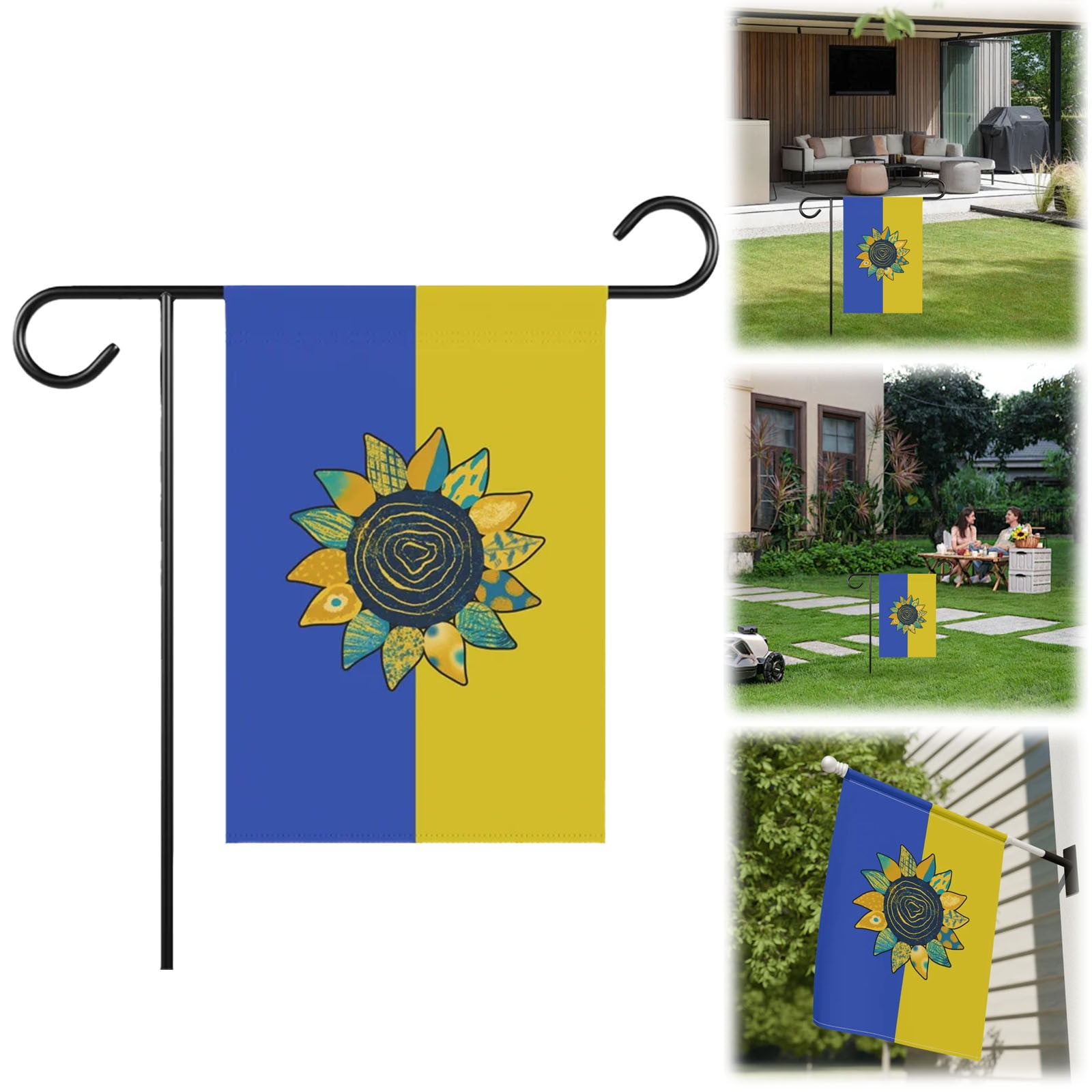 Stand With Ukrai-nene Garden Flag 12x18 Inch Double We Stand With Ukrai-nene Flag Support Ukrai ...