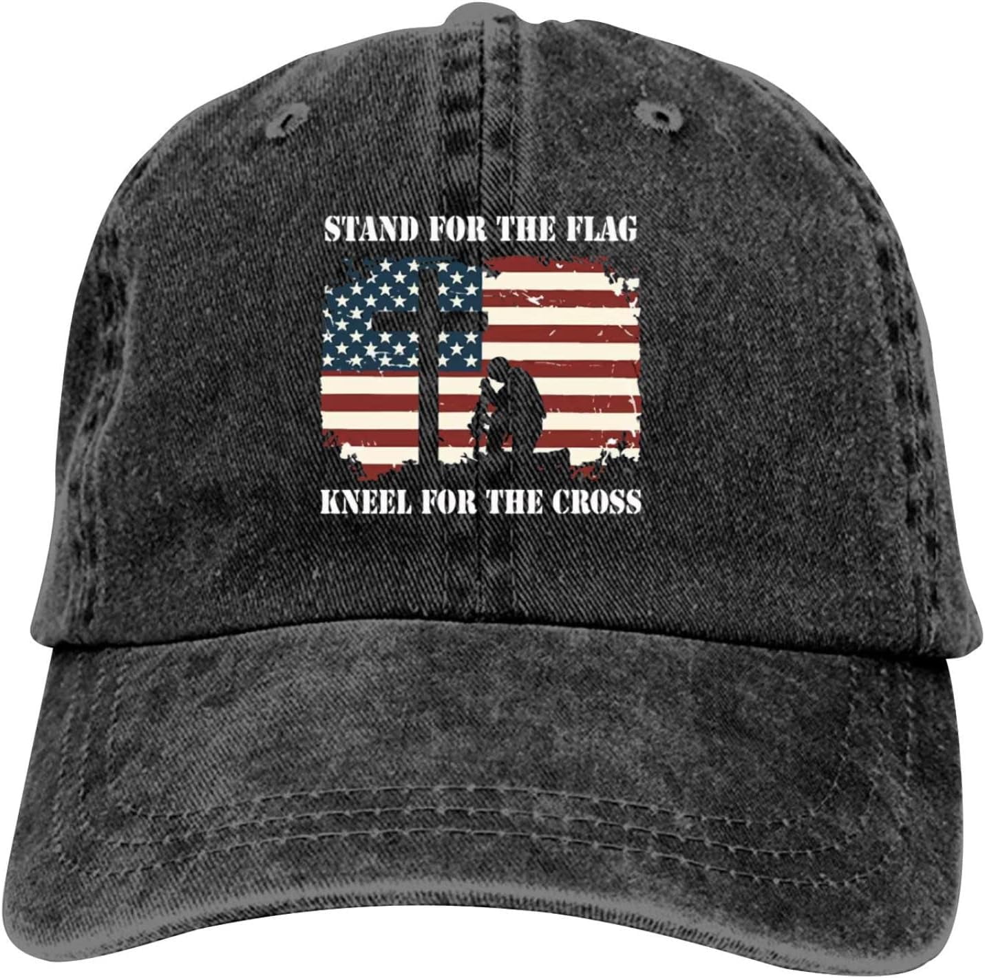 Stand for the Flag Kneel for the Cross Baseball Cap Vintage Adjustable Washed Hats Cowboy Hats ...