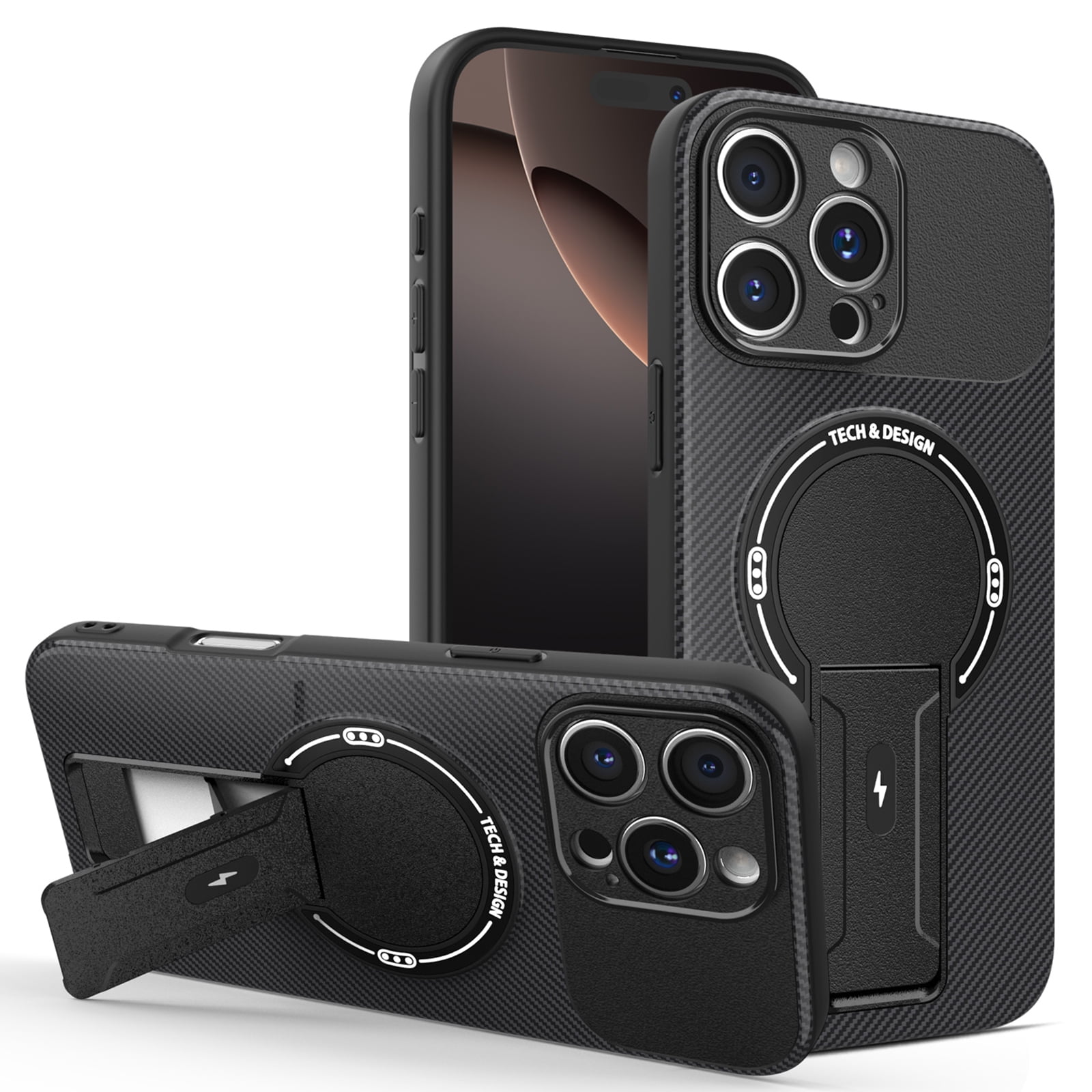 Stand for iPhone 16 Plus Case, Magnetic Compatible with Mag-Safe ...