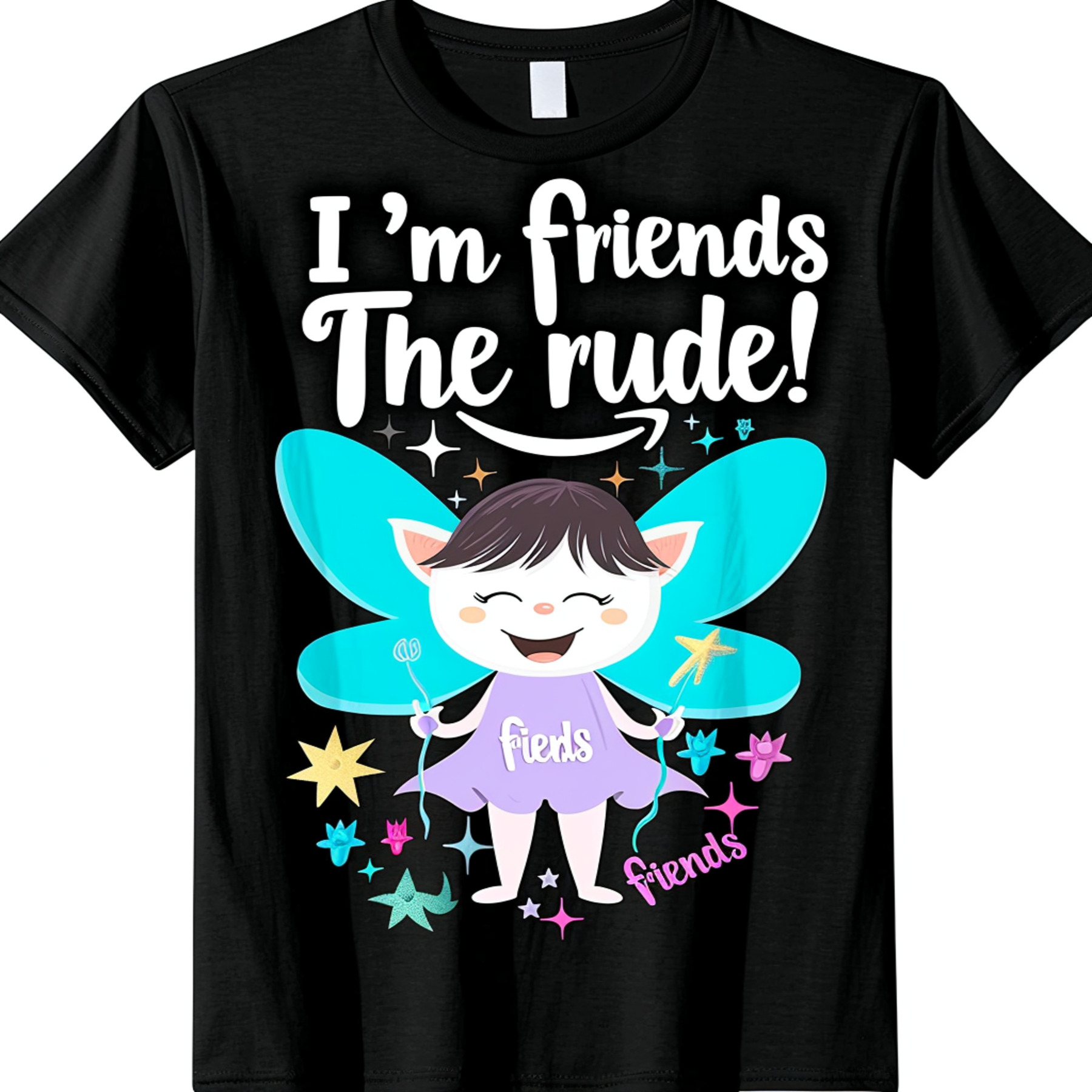 Stand out from the crowd with our unique black Tshirt featuring a sassy ...