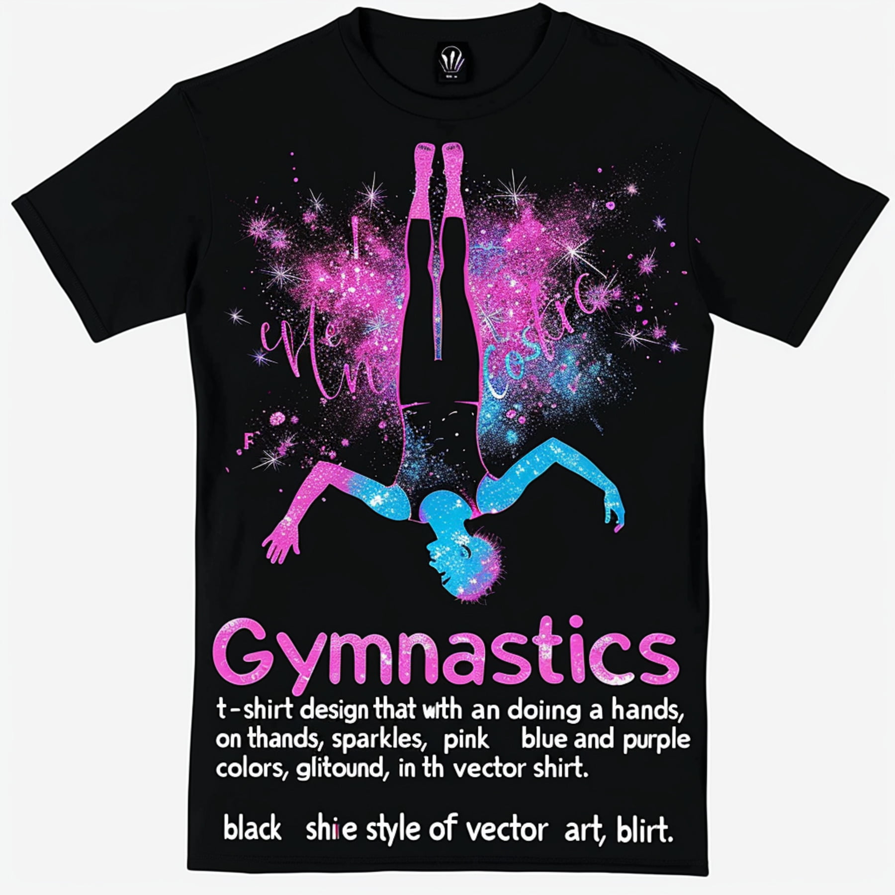 Stand out in style with our unique black gymnastics tshirt featuring a ...