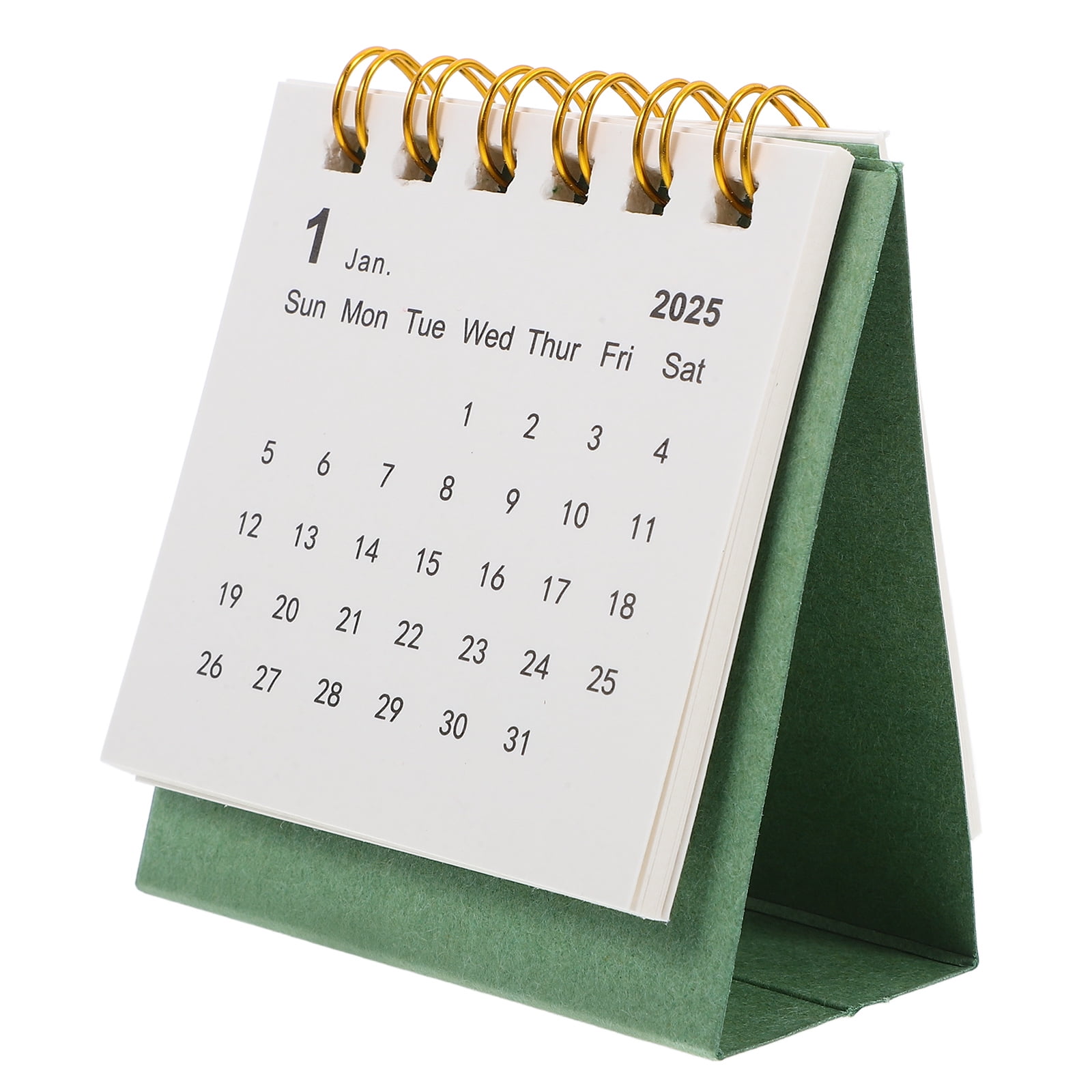 Stand up Table Calendars Portable Month Decor 2025 Standing Green ...