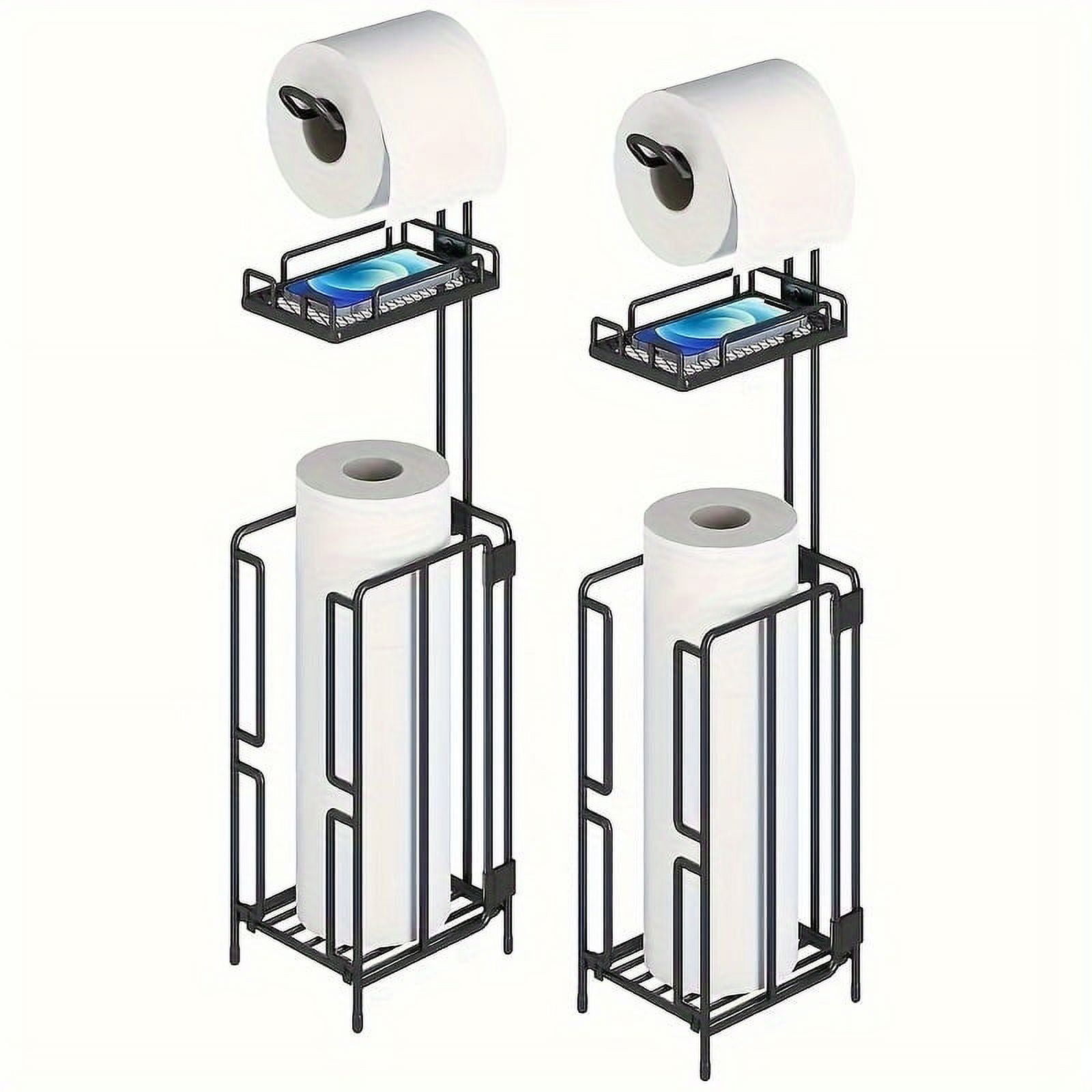 Stand-up Toilet Paper Rack with Shelf, Toilet Paper Storage, Mobile ...