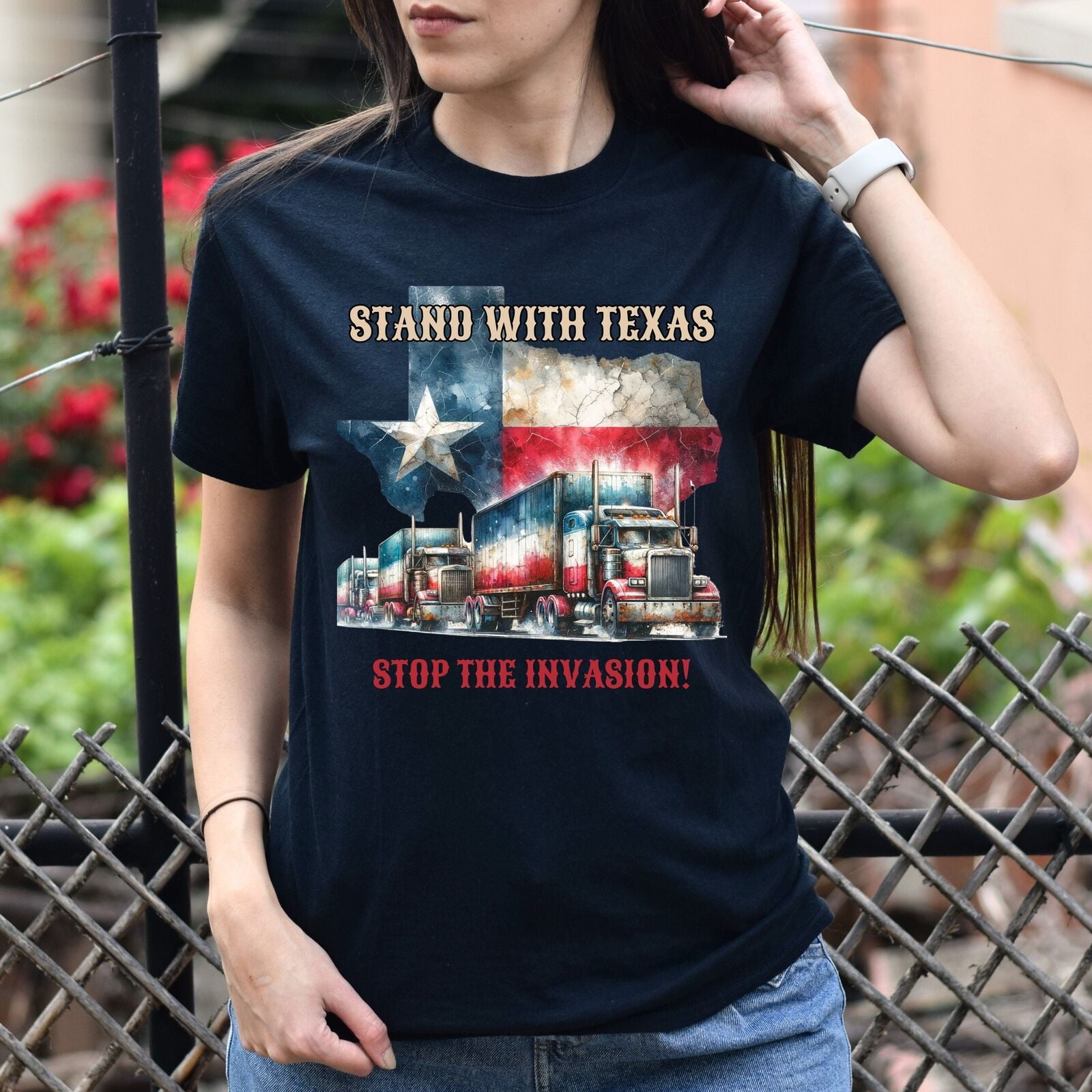 Stand with Texas Stop the invasion Unisex Tshirt border truck Texas ...