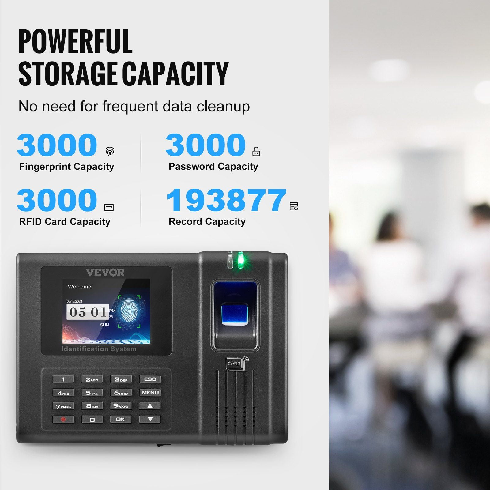 Standalone Employee Time Clock with Fingerprint & RFID – Biometric ...