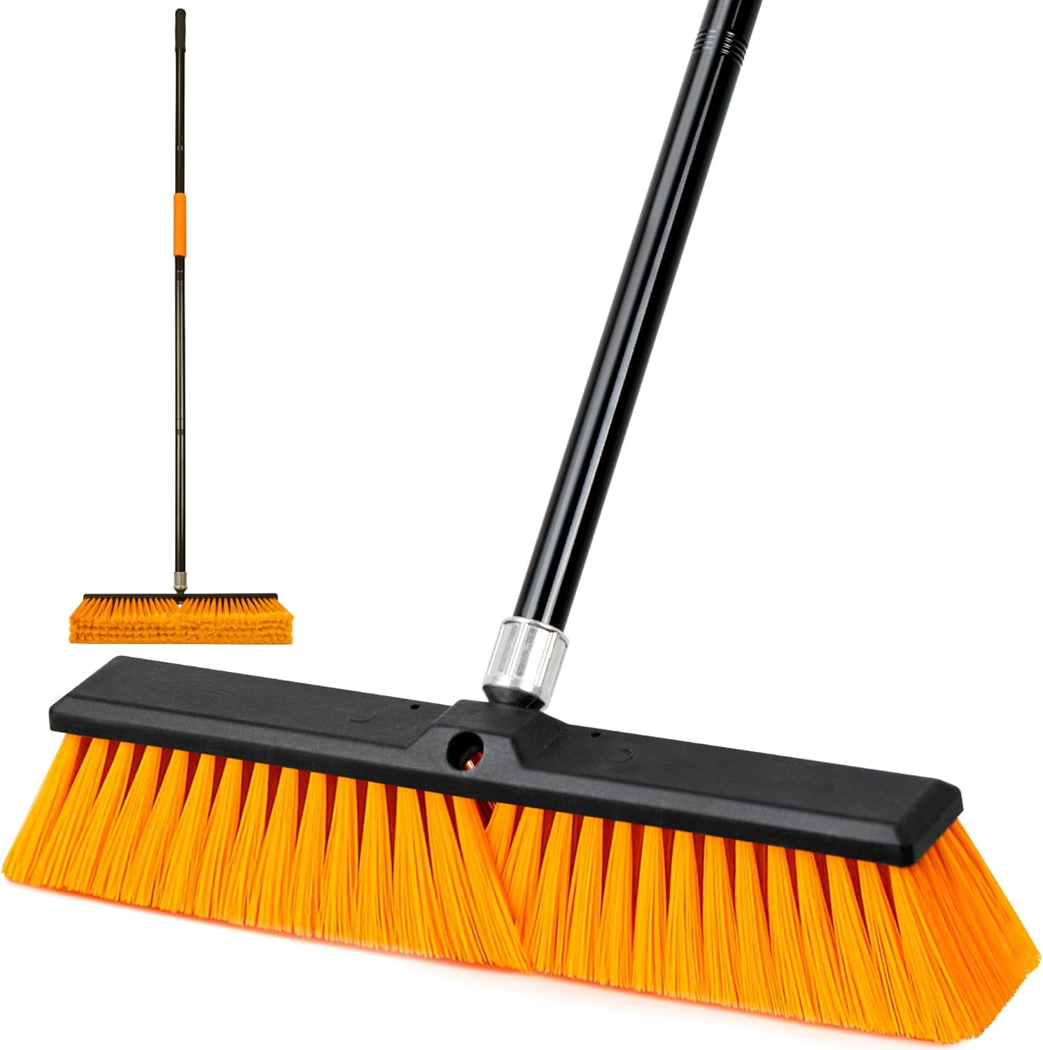 Standard 18’’ Push Broom Outdoor Heavy Duty with 59.4’’ Long Handle ...