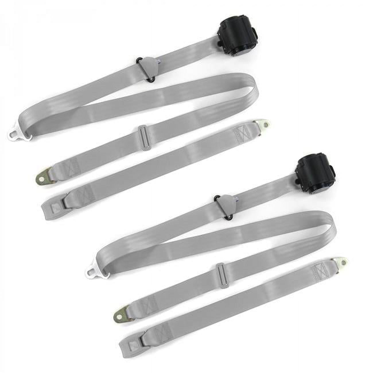 Standard 3 Point Gray & Grey Retractable Bucket Seat Belt Kit for Ford ...