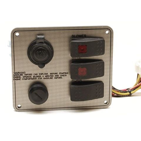 Standard 5 1/2 x 4 3/4 Inch Pewter Plastic Boat Ignition Switch Panel ...