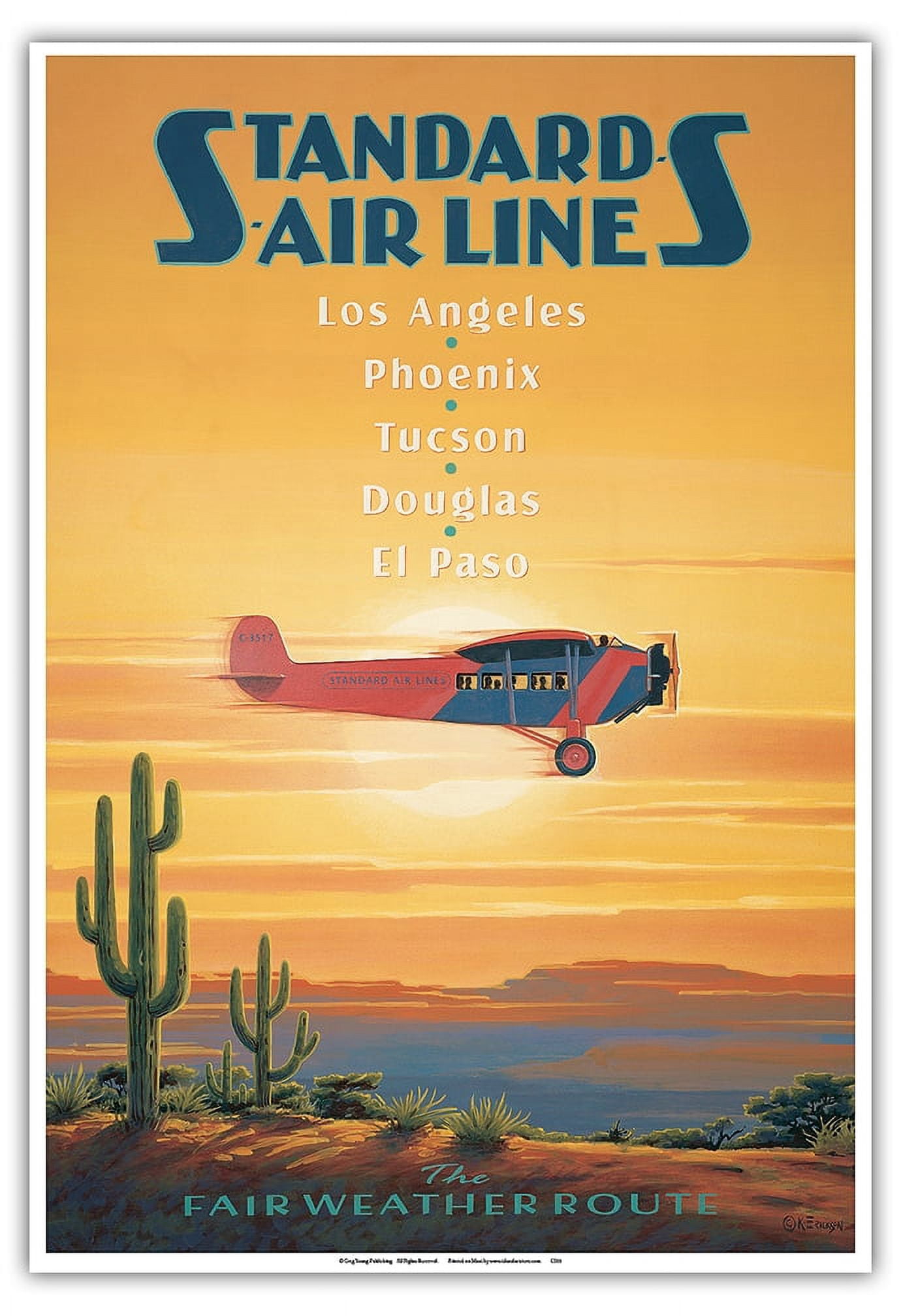 Standard Air Lines - The Fair Weather Route - Fokker F-V22 - Vintage ...