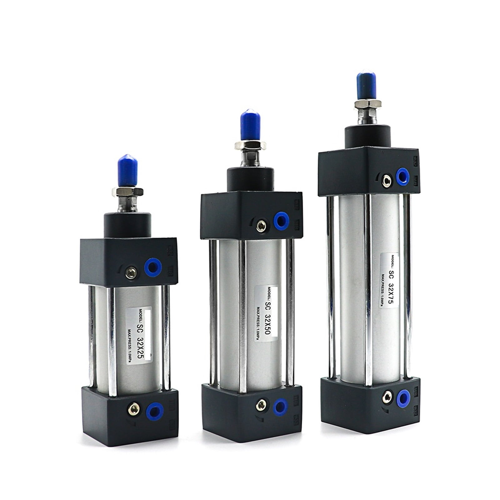 Standard Air Pneumatic Cylinders SC 32/40/50/63mm Bore Double Acting 50/75/100/125/150/175/200 ...