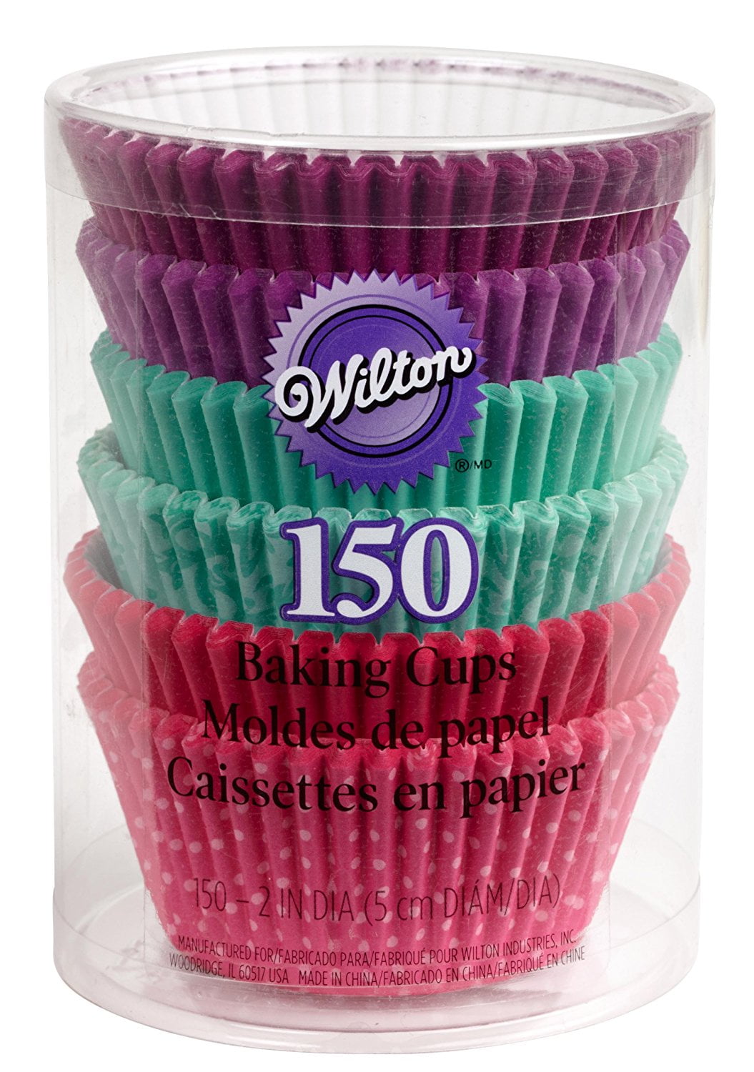 Standard Baking Cups-Pink, Turquoise & Purple 150/Pkg - Walmart.com