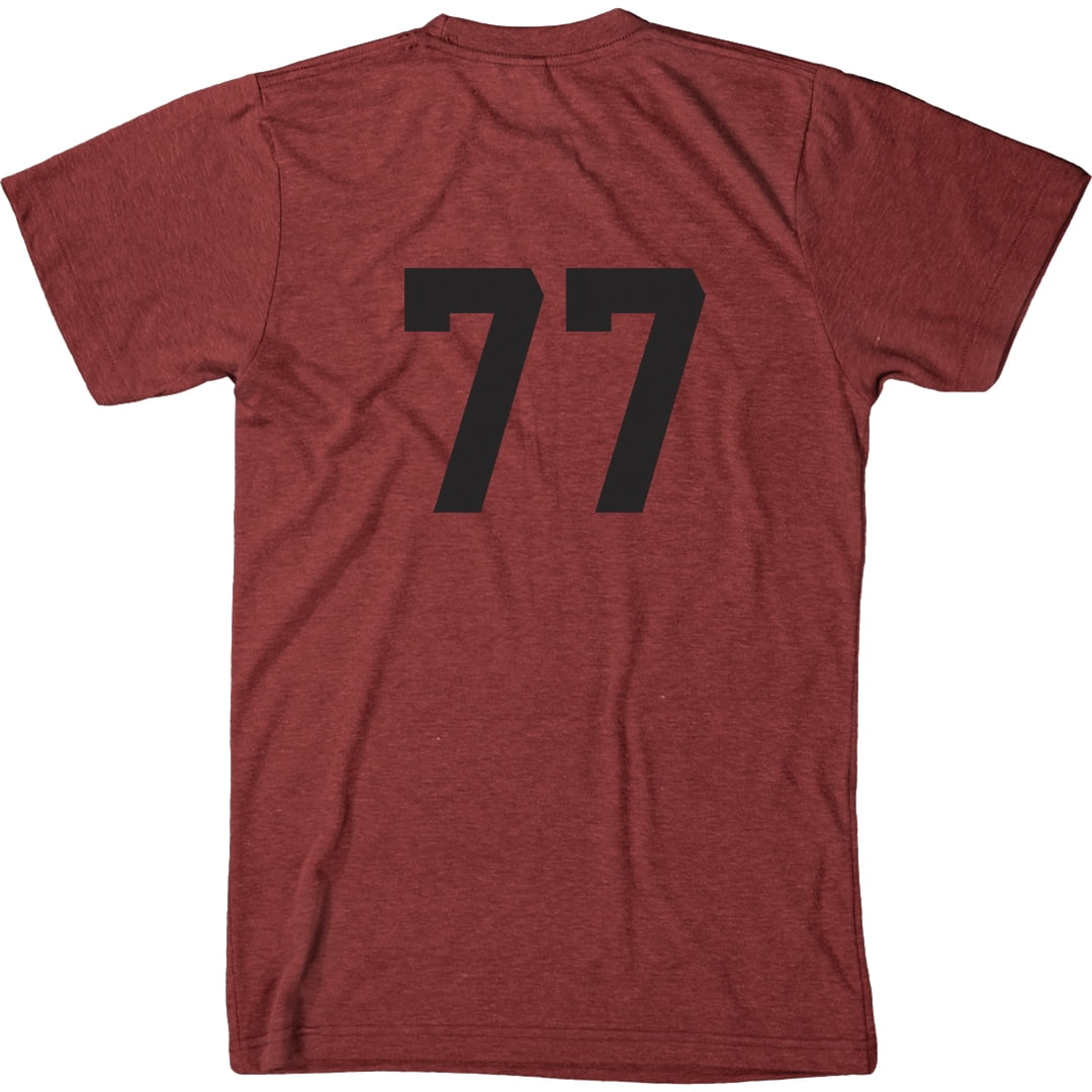 Standard Black Jersey Number 77 Men's Modern Fit T-Shirt - Walmart.com