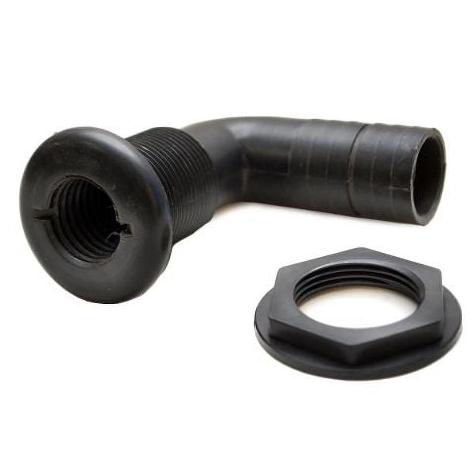Standard Black Plastic 1 1/8 Inch 90 Degree Boat Thru Hull Connector ...