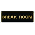 Standard Break Room Door /Wall Sign - Black / Gold - Large 3" X 9 ...