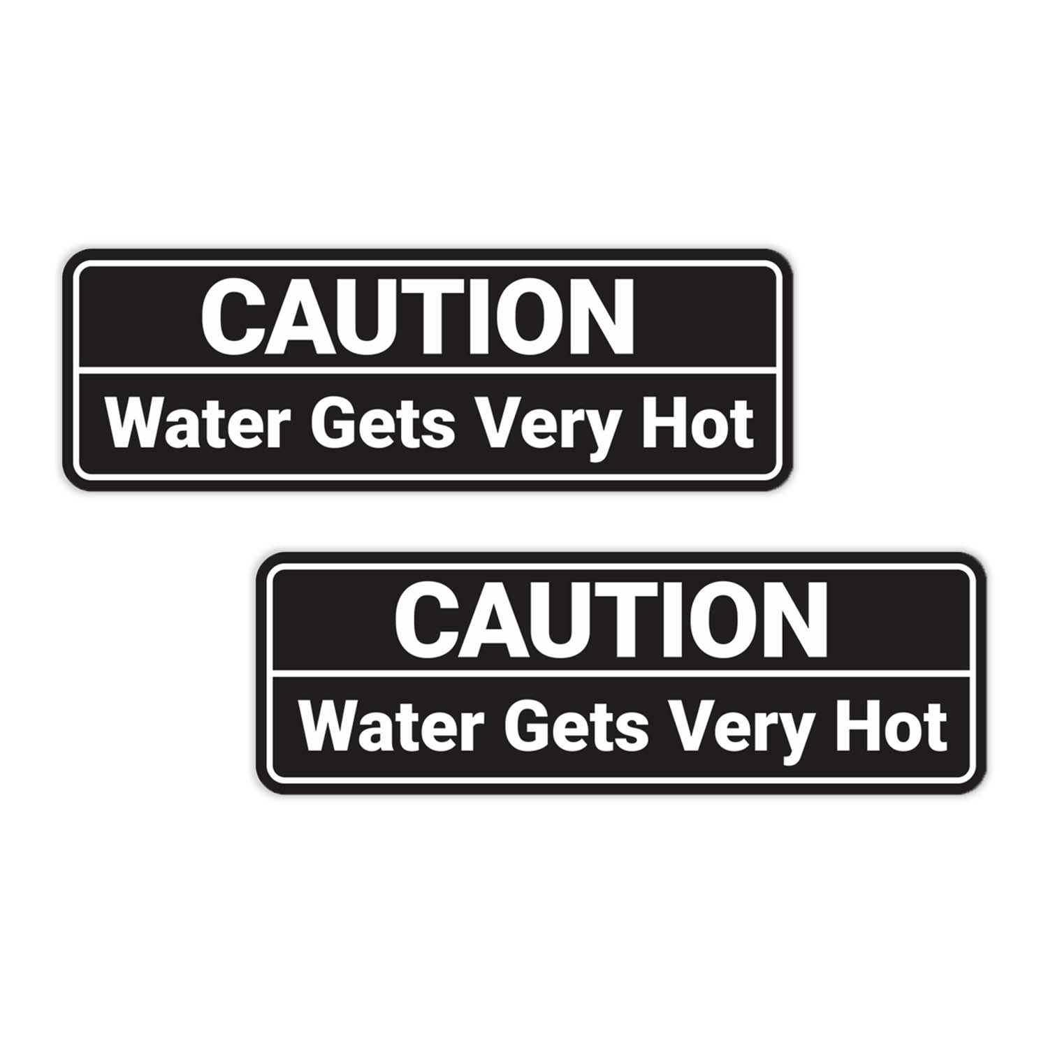 Standard Caution Water Gets Very Hot Sign (Black) - Large 2 Pack ...
