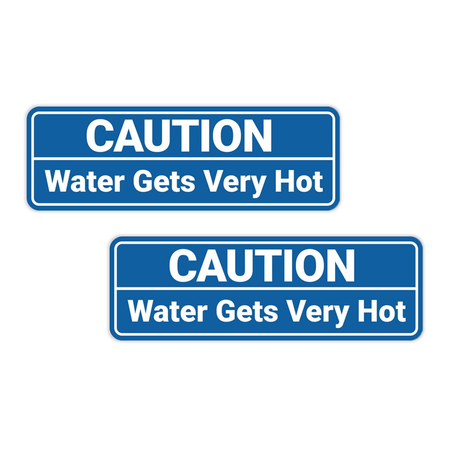 Standard Caution Water Gets Very Hot Sign (Blue) - Large 2 Pack ...
