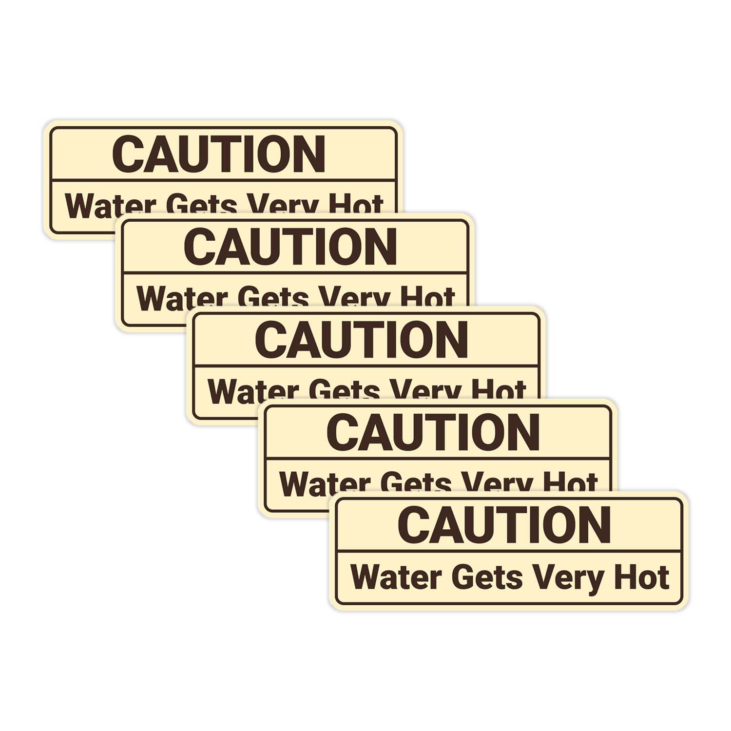 Standard Caution Water Gets Very Hot Sign (Ivory/Dark Brown) - Medium 5 ...