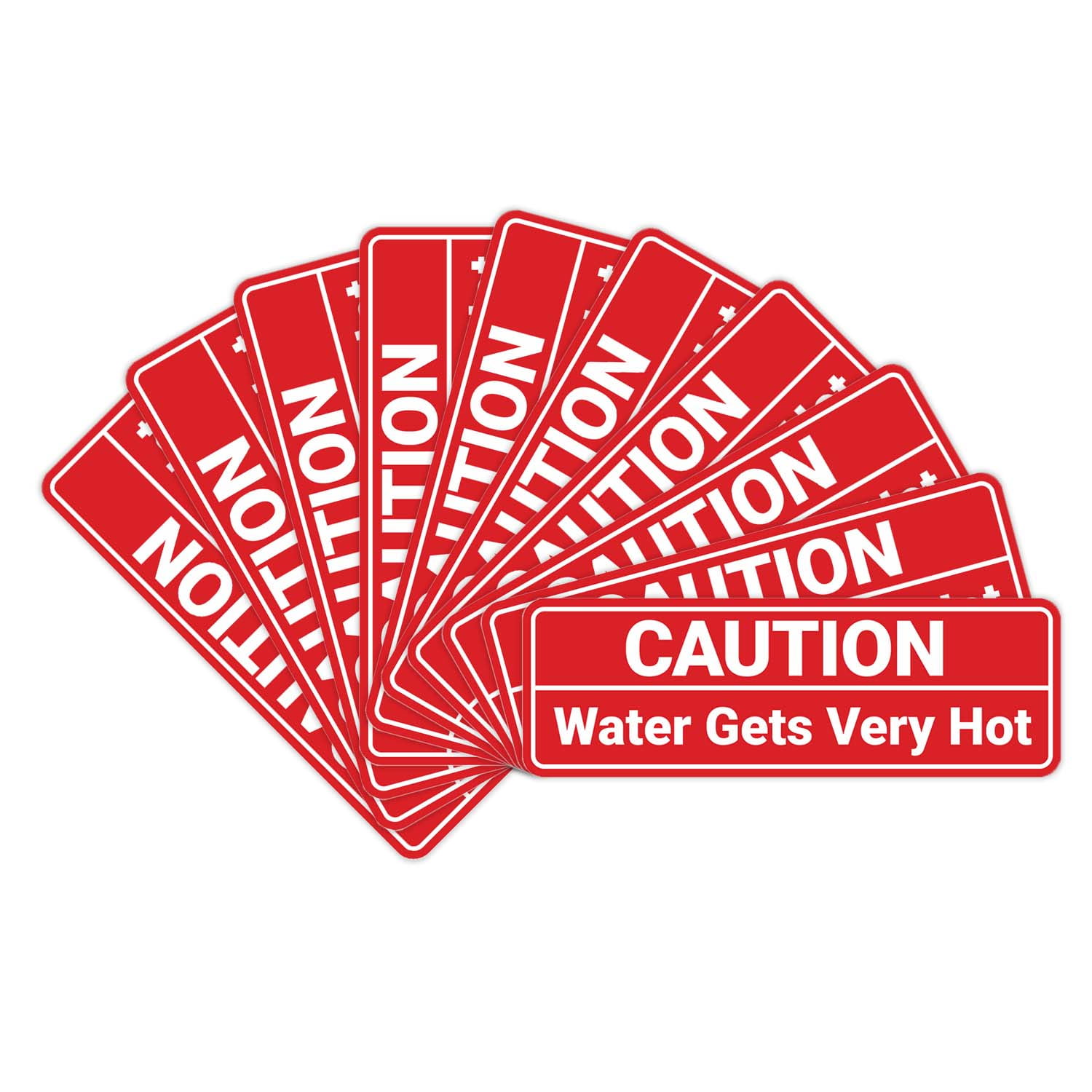 Standard Caution Water Gets Very Hot Sign (Red) - Medium 10 Pack ...