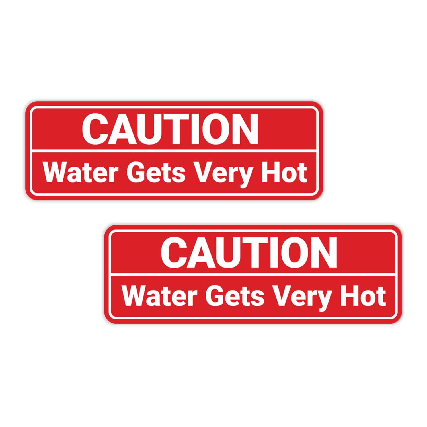 Standard Caution Water Gets Very Hot Sign (Red) - Small 2 Pack ...