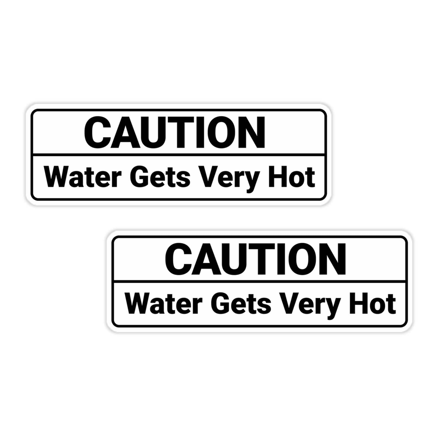 Standard Caution Water Gets Very Hot Sign (White) - Large 2 Pack ...