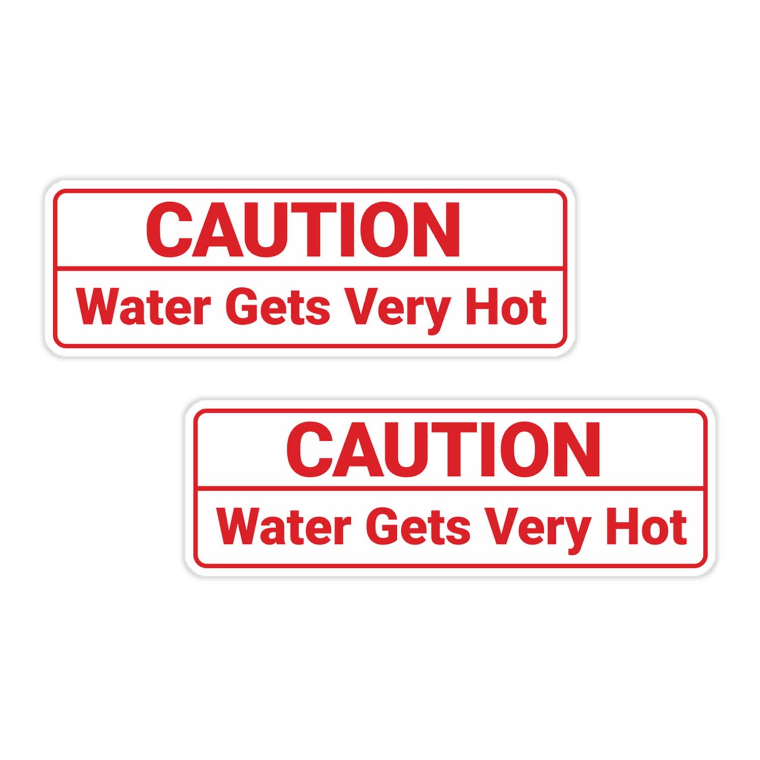 Standard Caution Water Gets Very Hot Sign (White/Red) - Small 2 Pack ...